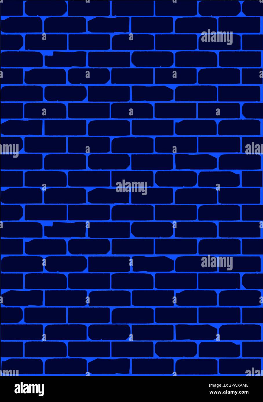 A victorian old blue engineering brick wall showing signs of wear Stock ...