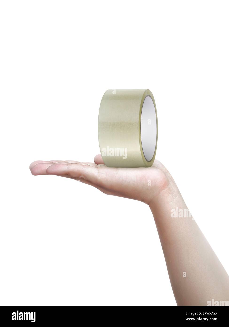 Sticky tape on human hands. isolated on a white background Stock Photo ...