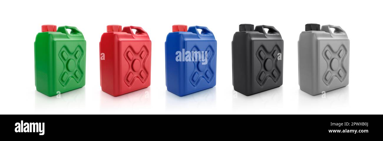 set of blank packaging plastic gallon isolated on white background with ...