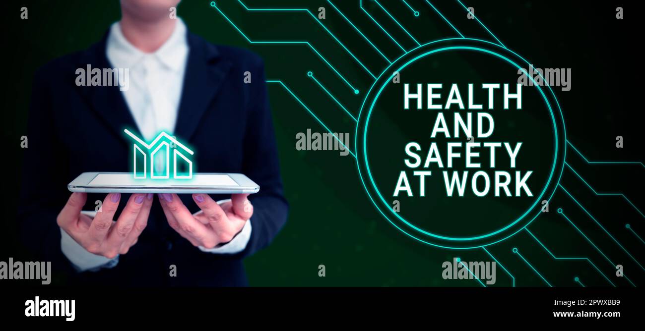 Sign displaying Health And Safety At Work, Concept meaning Secure ...