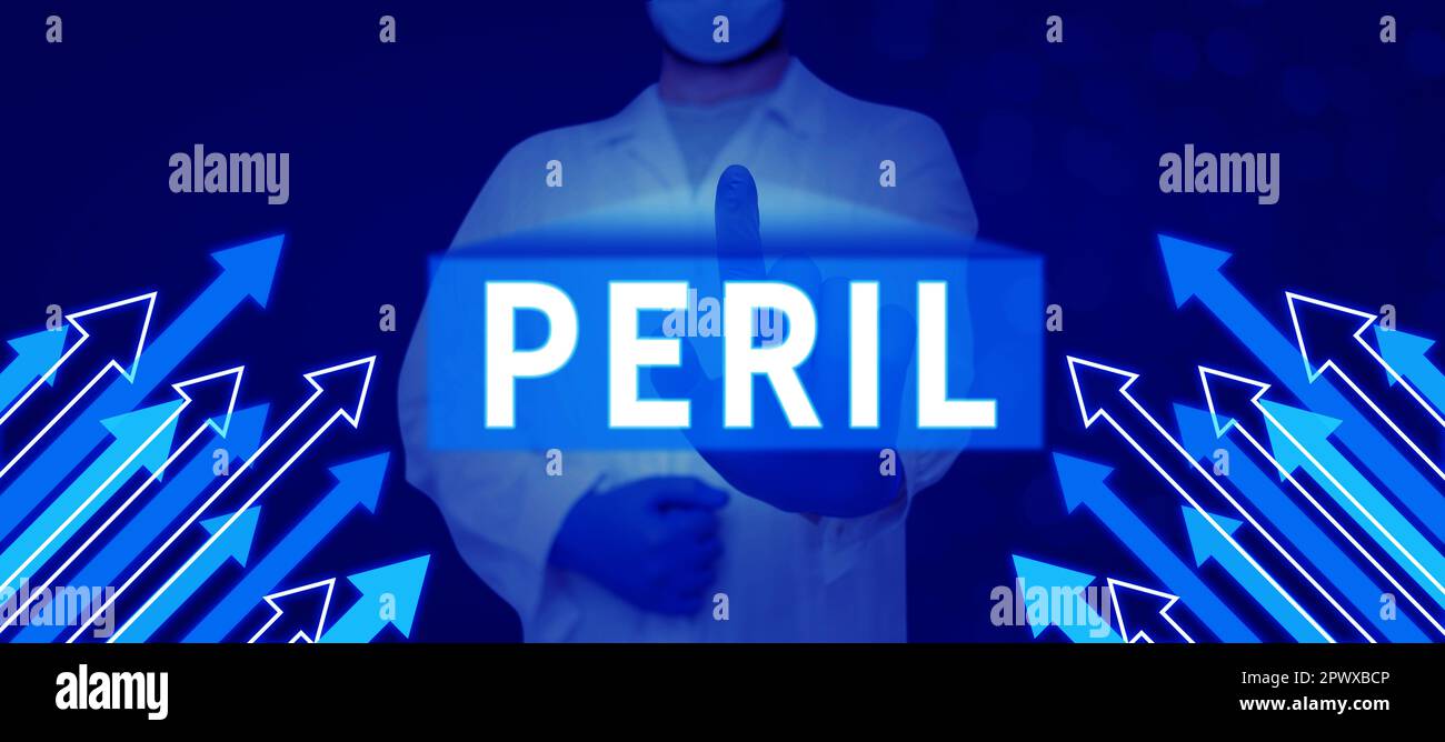Writing displaying text Peril, Business showcase indicates something ...