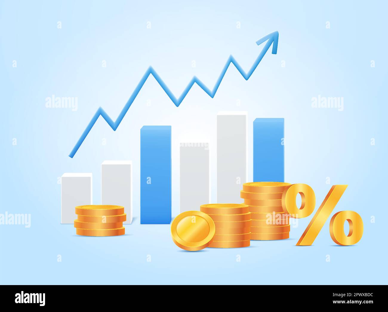 Financial investment. Creative concept of market movement. Bank deposit ...