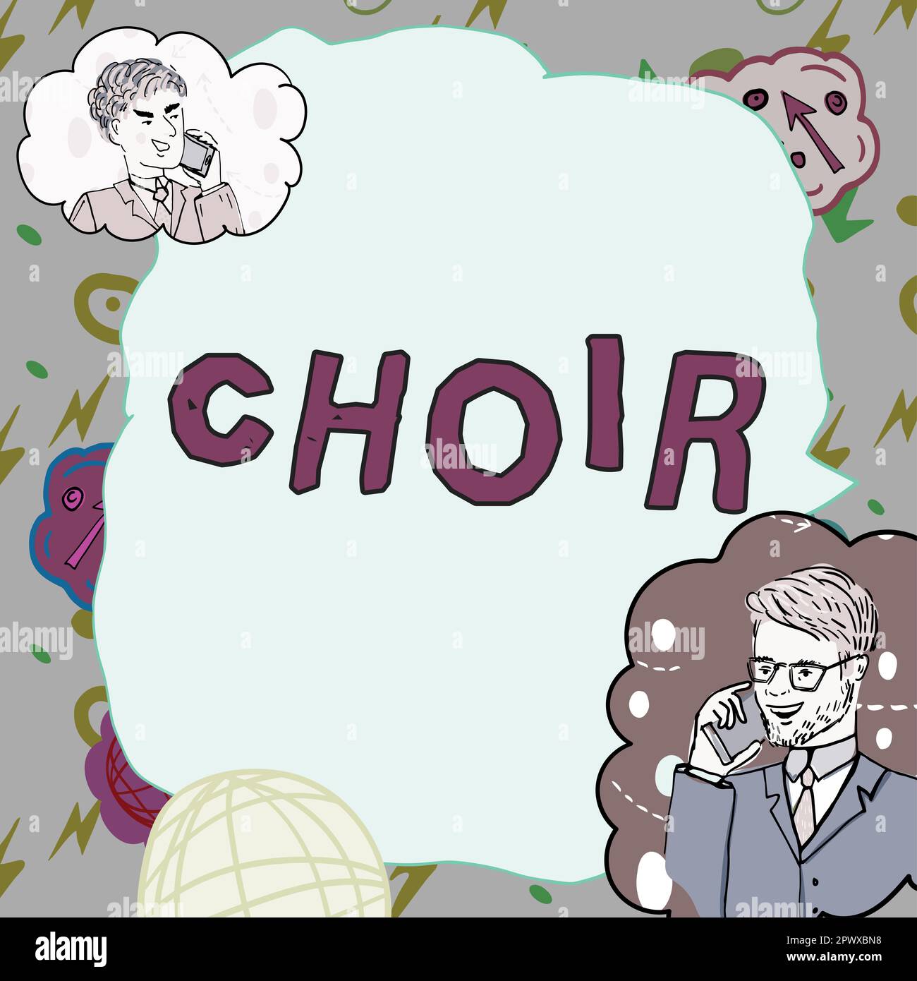 Text sign showing Choir, Word for a group organized to perform ensemble ...