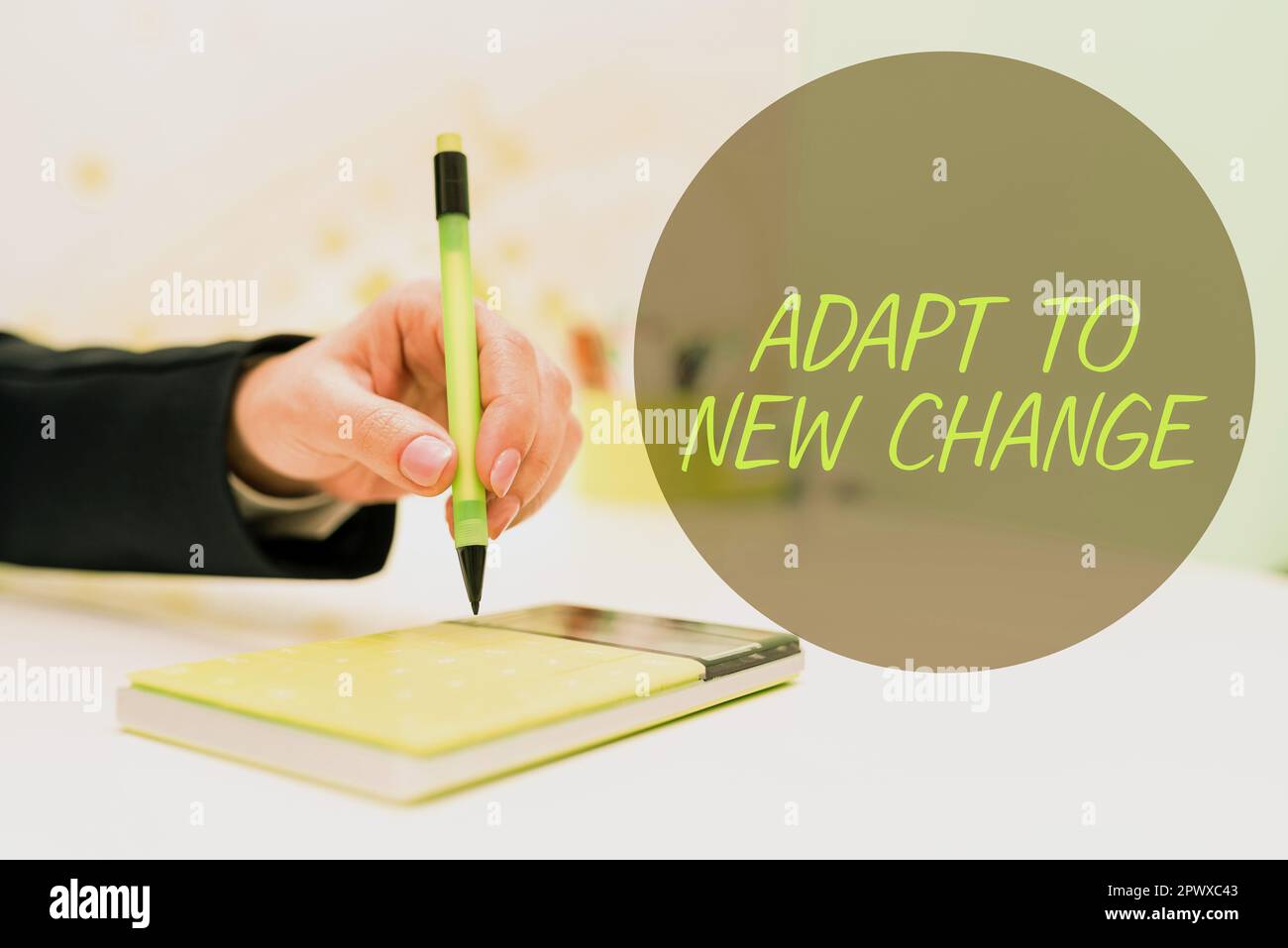 Conceptual caption Adapt to New Change, Business approach Get Used to ...