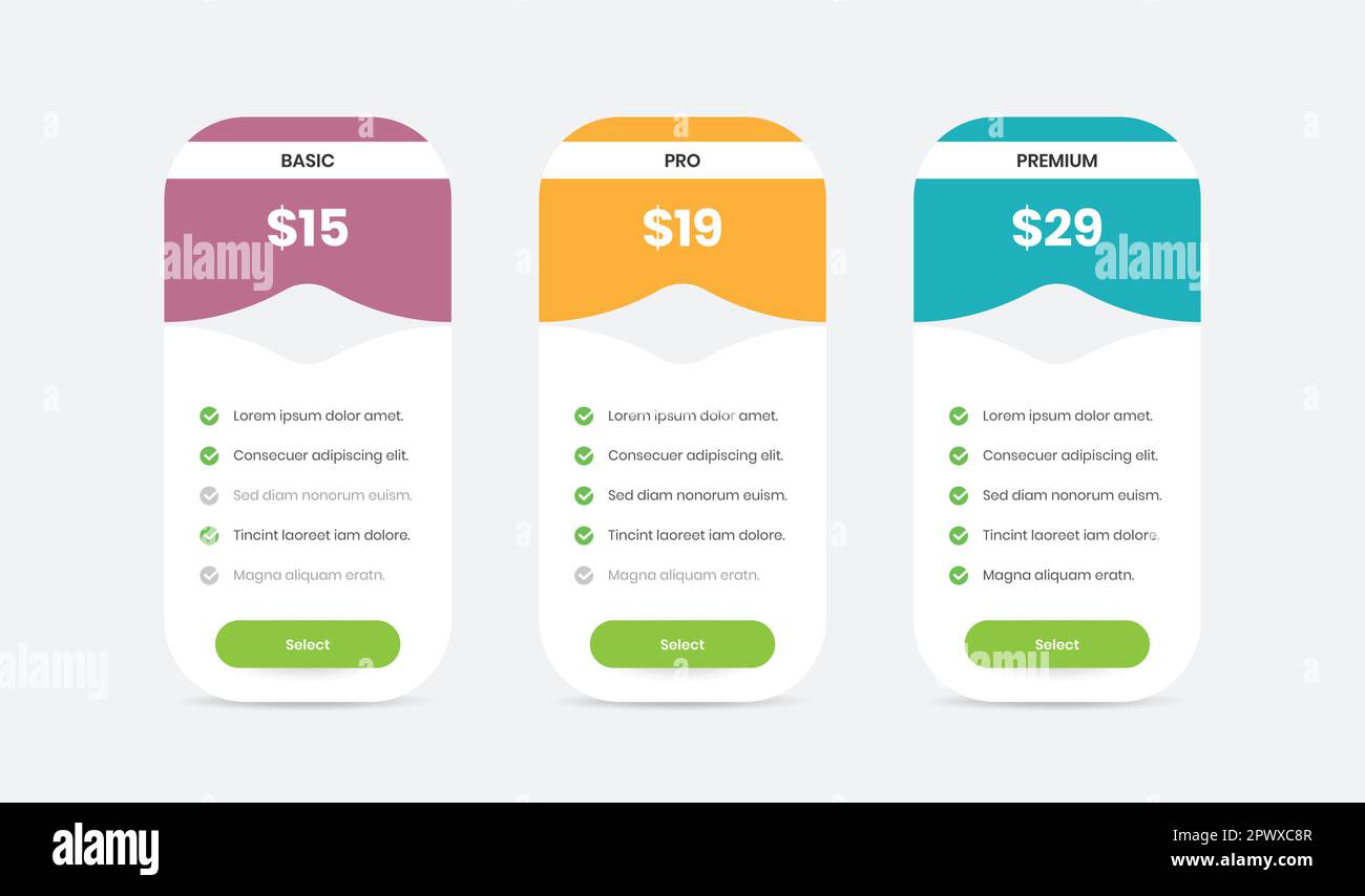 Minimalistic Pricing Plan Comparison Chart For Web And Mobile Interface