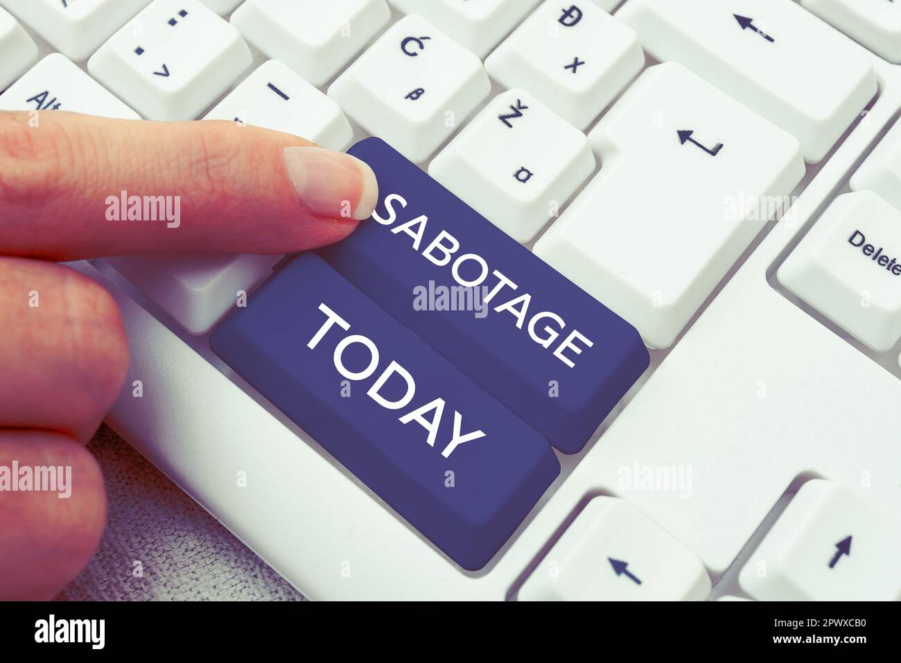 Conceptual display Sabotage, Business idea destruction of an employer's ...