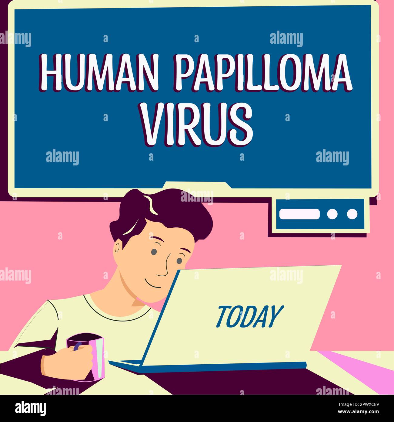 Text caption presenting Human Papilloma Virus, Word for most common ... Text caption presenting Human Papilloma Virus, Word for most common ...