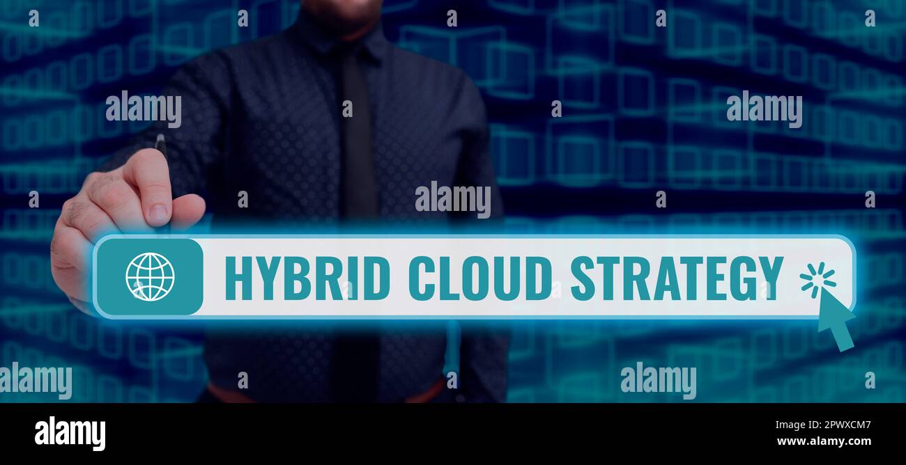 Text showing inspiration Hybrid Cloud Strategy, Business idea Cloud ...