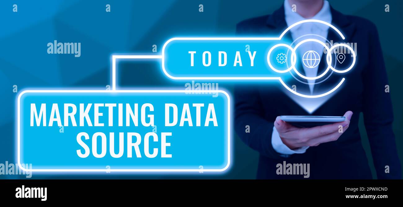 Text caption presenting Marketing Data Source, Business concept ... Text caption presenting Marketing Data Source, Business concept ...