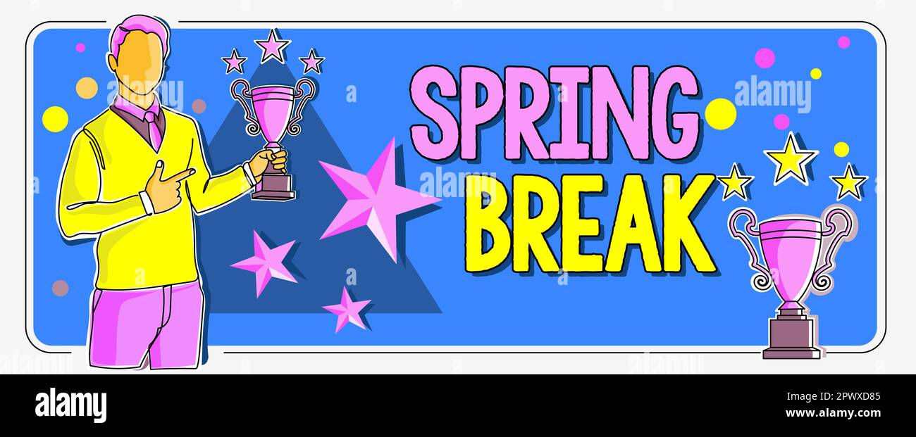 Hand writing sign Spring Break, Business approach Vacation period at ...