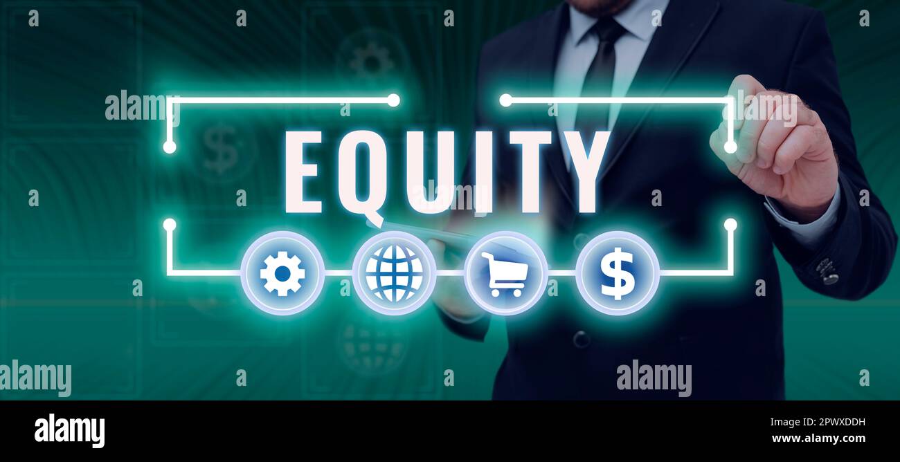 Inspiration showing sign Equity, Word Written on quality of being fair ...