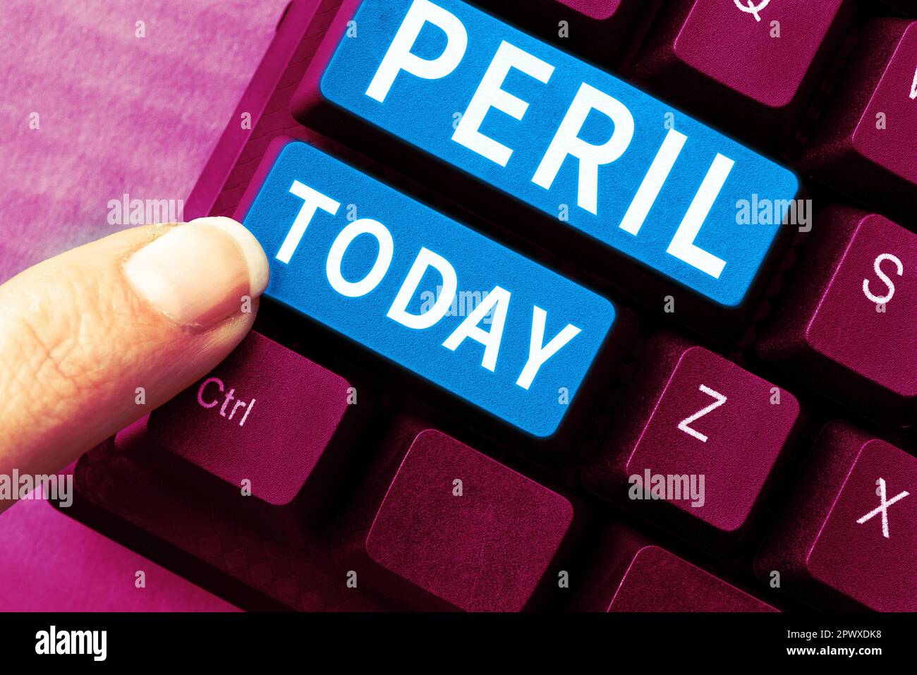 Conceptual caption Peril, Internet Concept indicates something ...