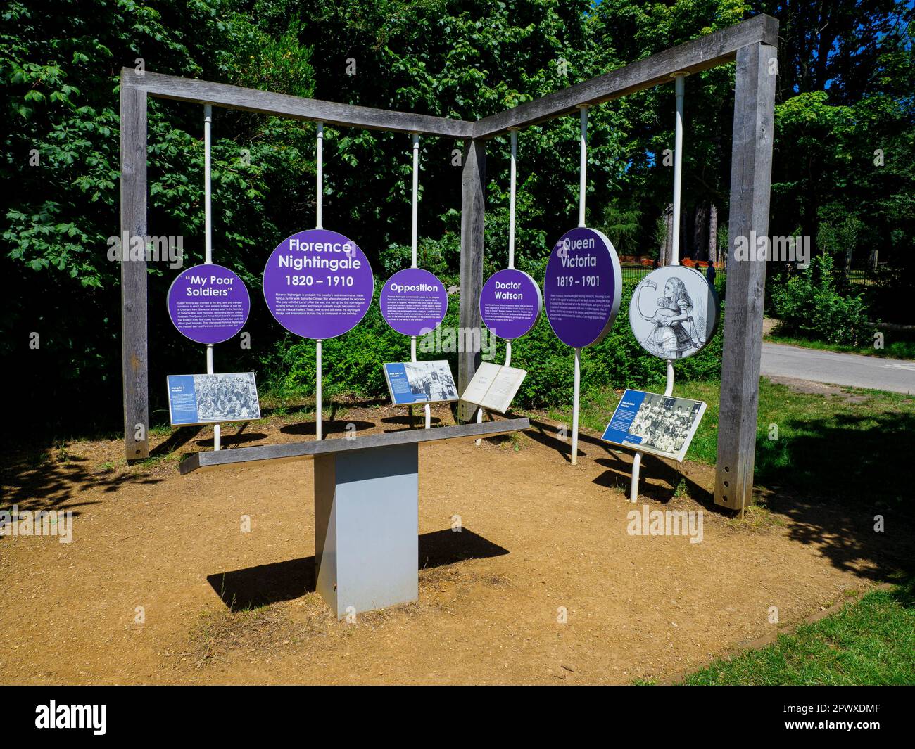 Information panels at the Royal Victoria Country Park, Netley ...