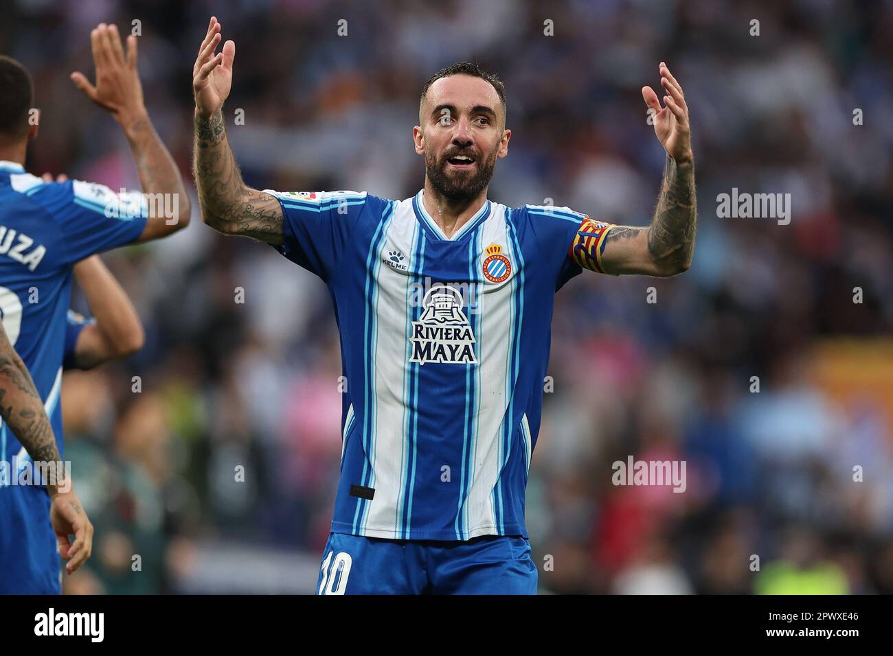 BARCELONA, SPAIN - APRIL 30: Sergi Darder of RCD Espanyol celebrates ...