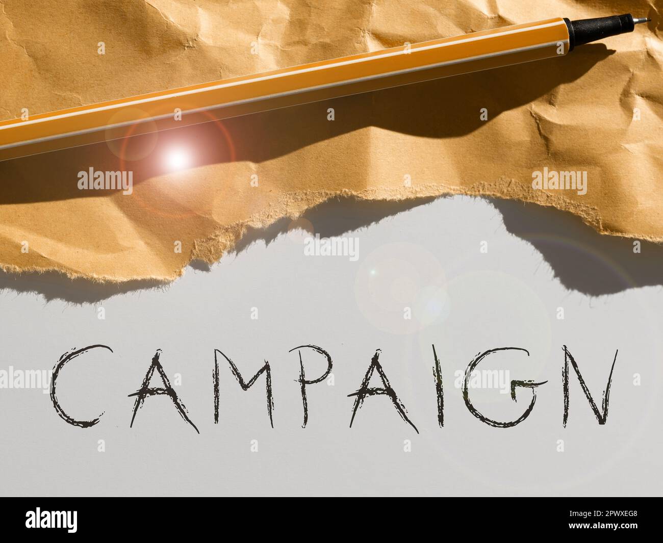 Hand writing sign Campaign, Word Written on organized course of action ...