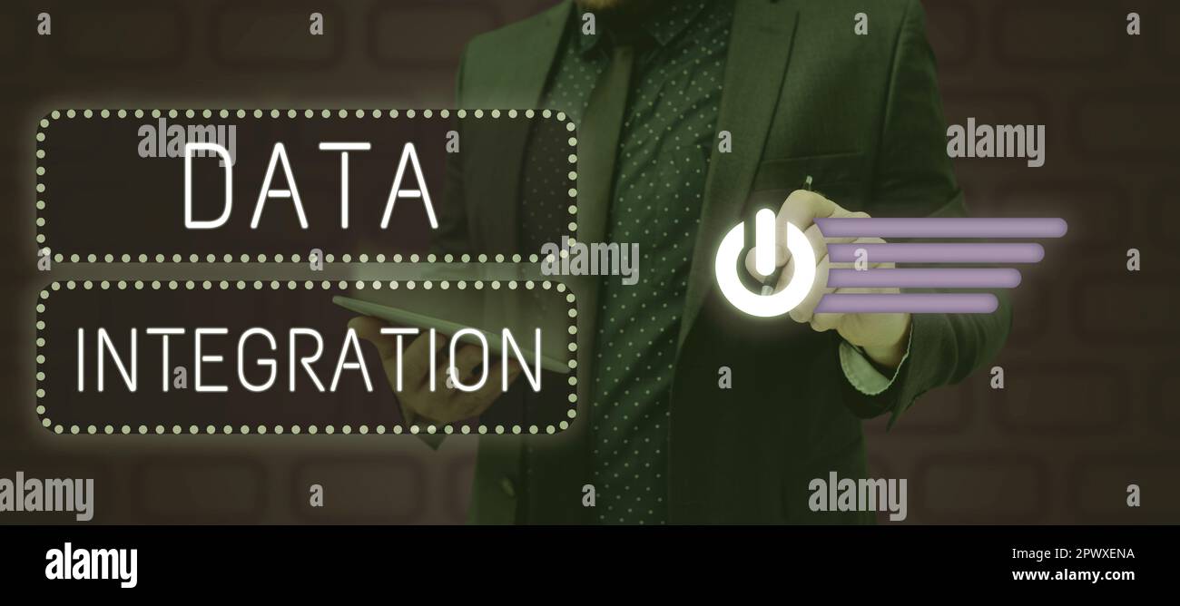 Inspiration showing sign Data Integration, Concept meaning involves combining data residing in ...