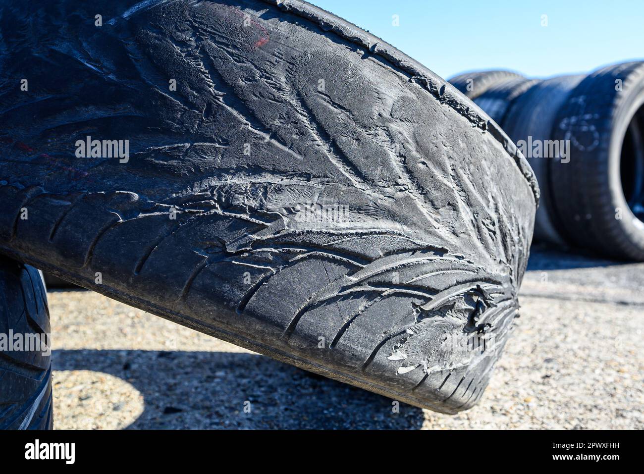 Tires are completely worn and defective Stock Photo - Alamy