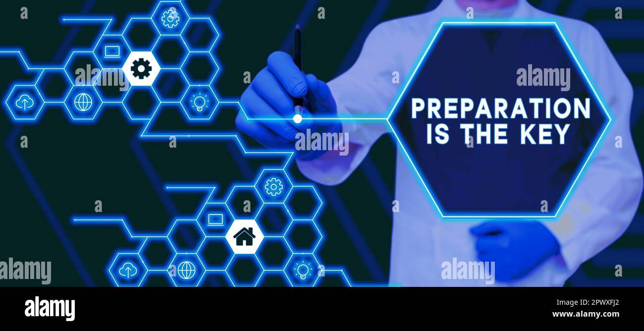 Sign displaying Preparation Is The Key, Business approach action of ...