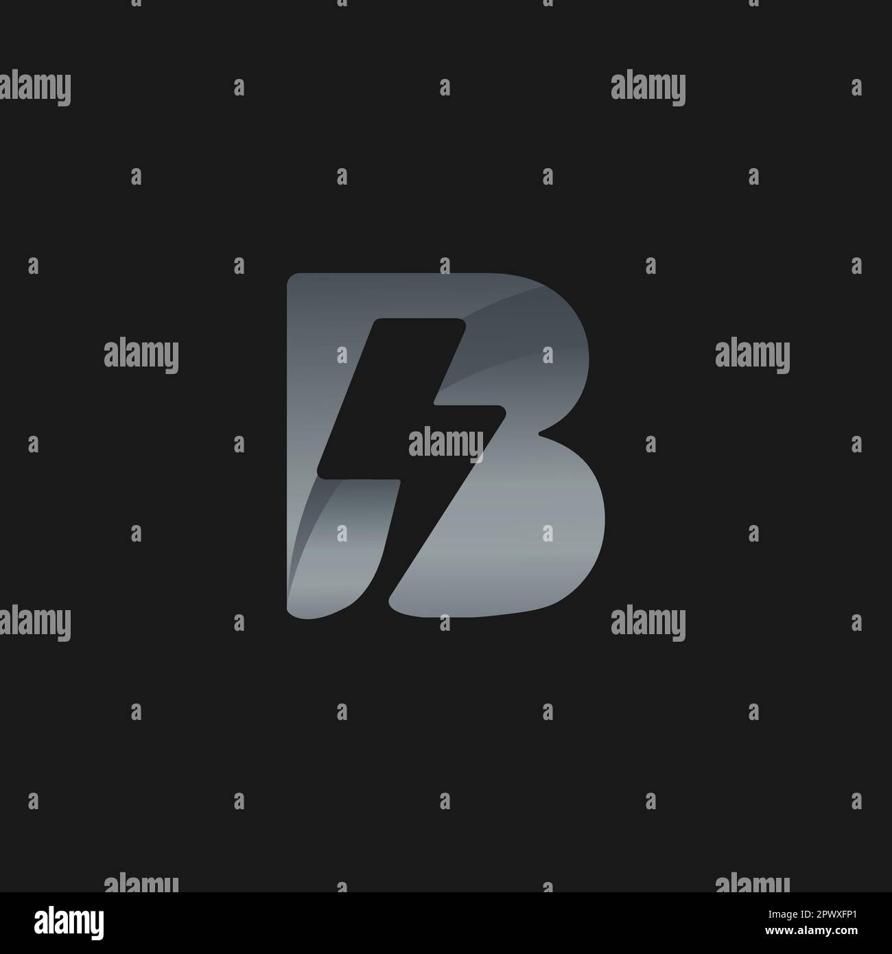 Initial letter B logo design Template. Letter B Lightning logo icon ...