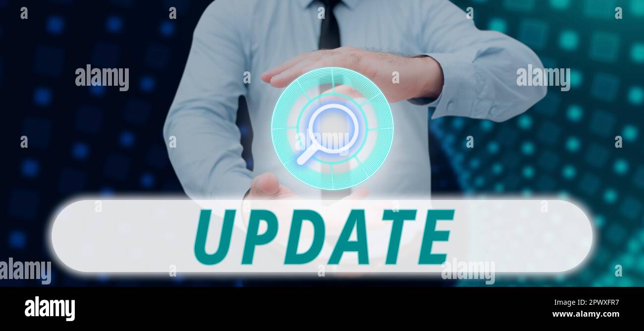 Hand writing sign Update, Concept meaning Up to date Make something ... Hand writing sign Update, Concept meaning Up to date Make something ...