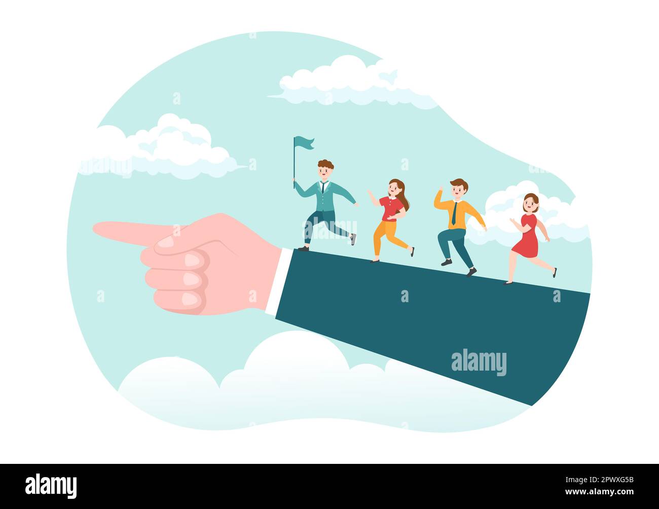 Business Leadership with Businessman Leader Helps the Team to Develop ...