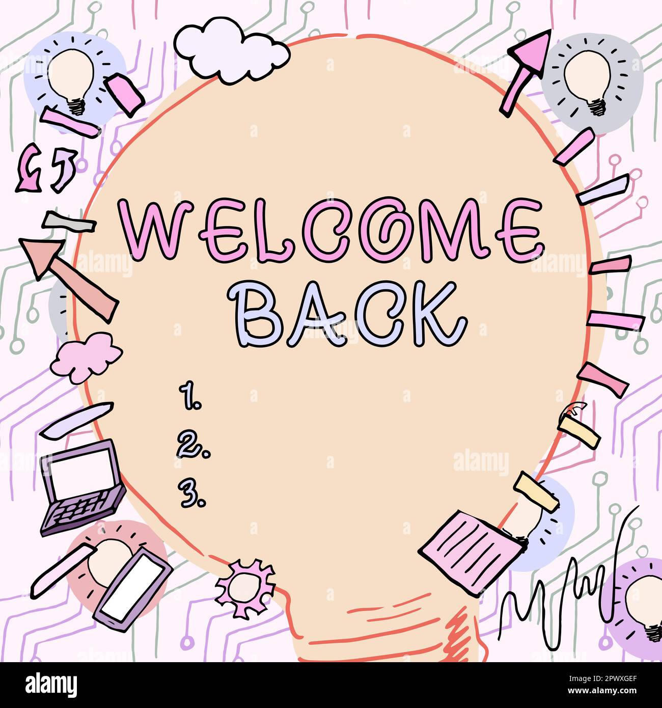 Text caption presenting Welcome Back, Internet Concept Warm Greetings ...