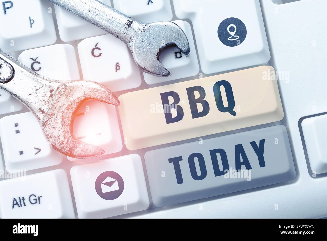 Hand writing sign Bbq, Conceptual photo usually done outdoors by ...