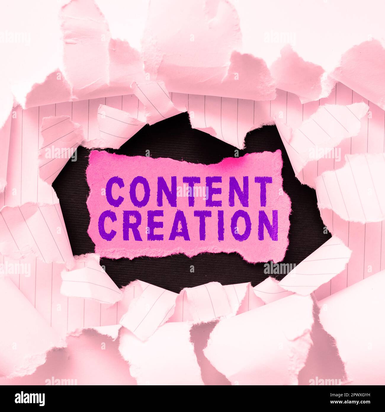 Text caption presenting Content Creation, Concept meaning contribution ...