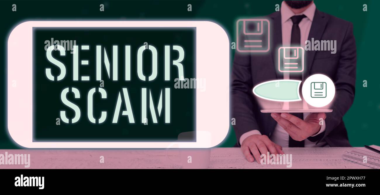 Text showing inspiration Senior Scam, Word Written on fraud schemes ... Text showing inspiration Senior Scam, Word Written on fraud schemes ...