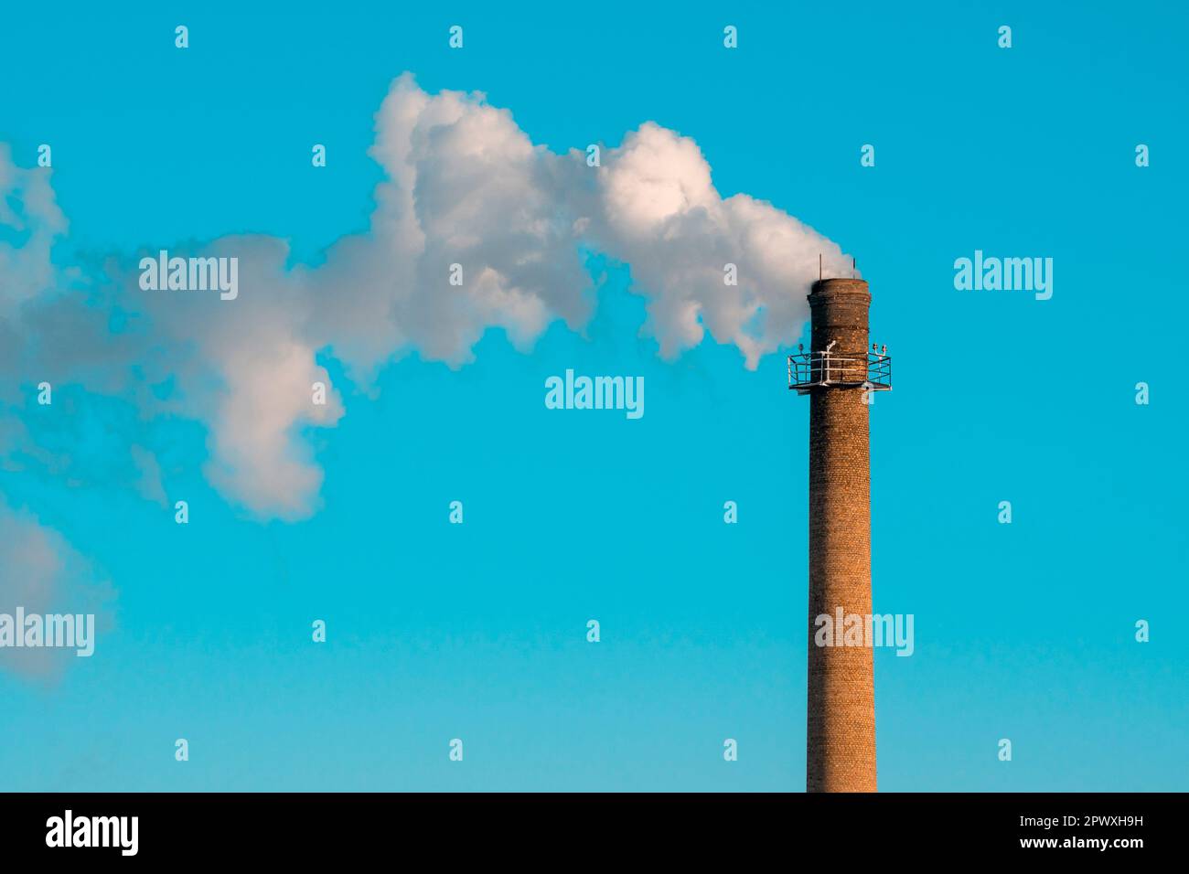 Smoke from the factory chimney. Ecological pollution. Air emissions ...