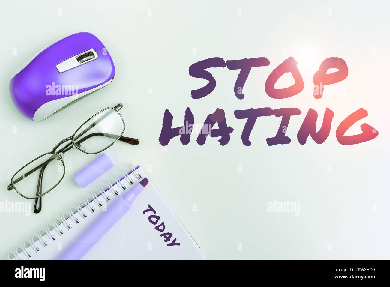 Sign displaying Stop Hating, Word Written on cease hostility and ...