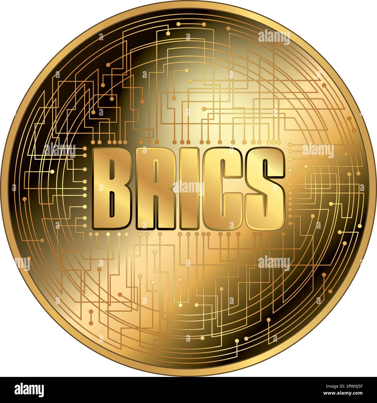 BRICS cryptocurrency fantasy gold token, vector illustration Stock Vector Image & Art - Alamy