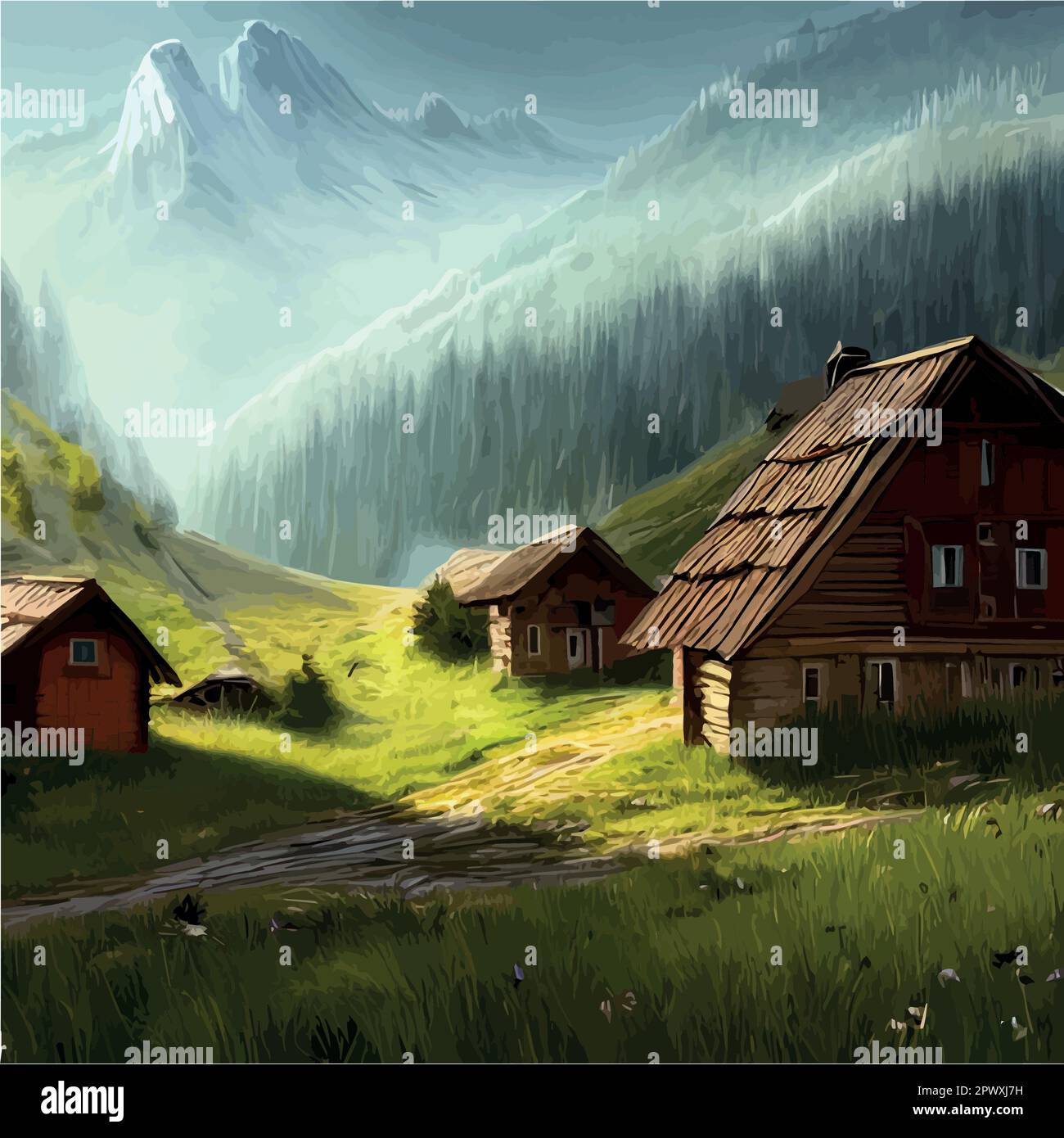 Family foothills Stock Vector Images - Alamy