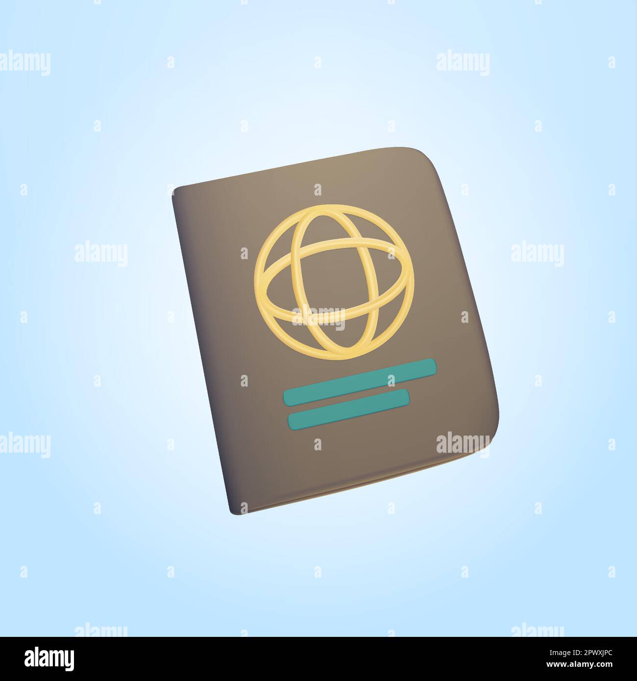 3D passport, id document icon. Travel, tourism and immigration concept ... 3D passport, id document icon. Travel, tourism and immigration concept ...