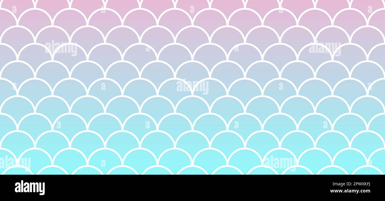 Mermaid gradient tale pattern, fish scale background, banner. Mermaid ...