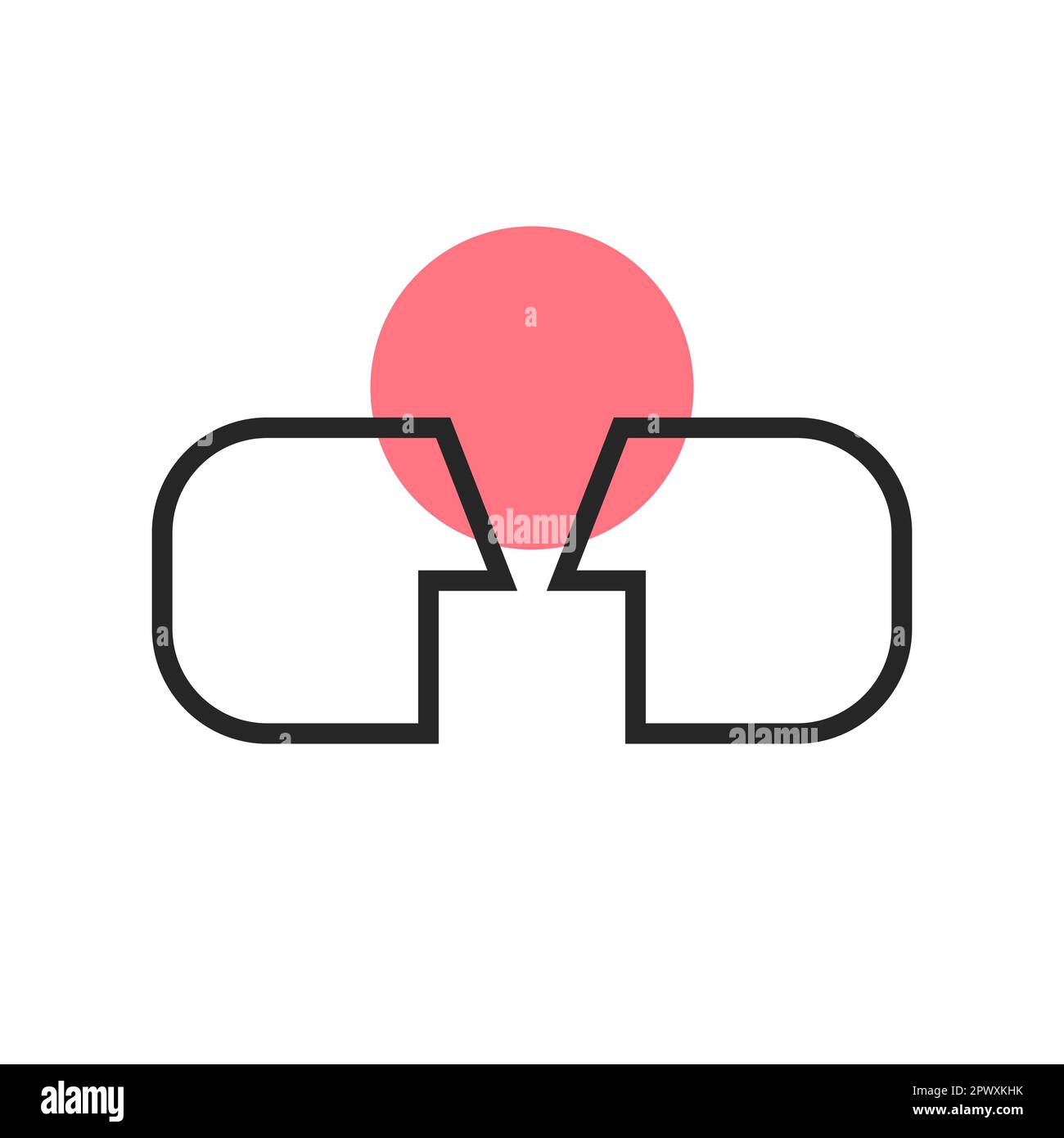 Two abstract human profiles. Symbol of therapy, coaching, psychology ...