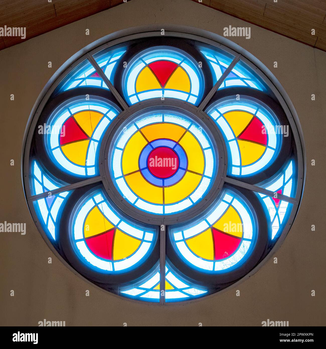 MALMÖ, SWEDEN - APRIL 02, 2023: The rosetta window of the betaniakykan ...