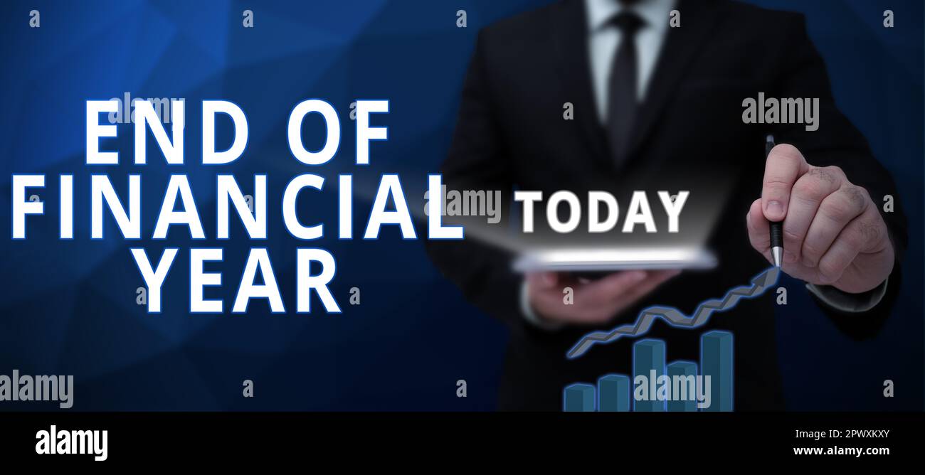 Handwriting text End Of Financial Year, Business concept Revise and ...