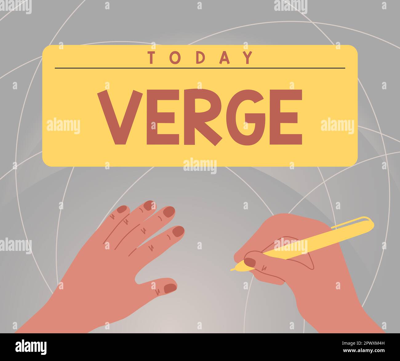 Text caption presenting Verge, Business concept extreme limit beyond ...