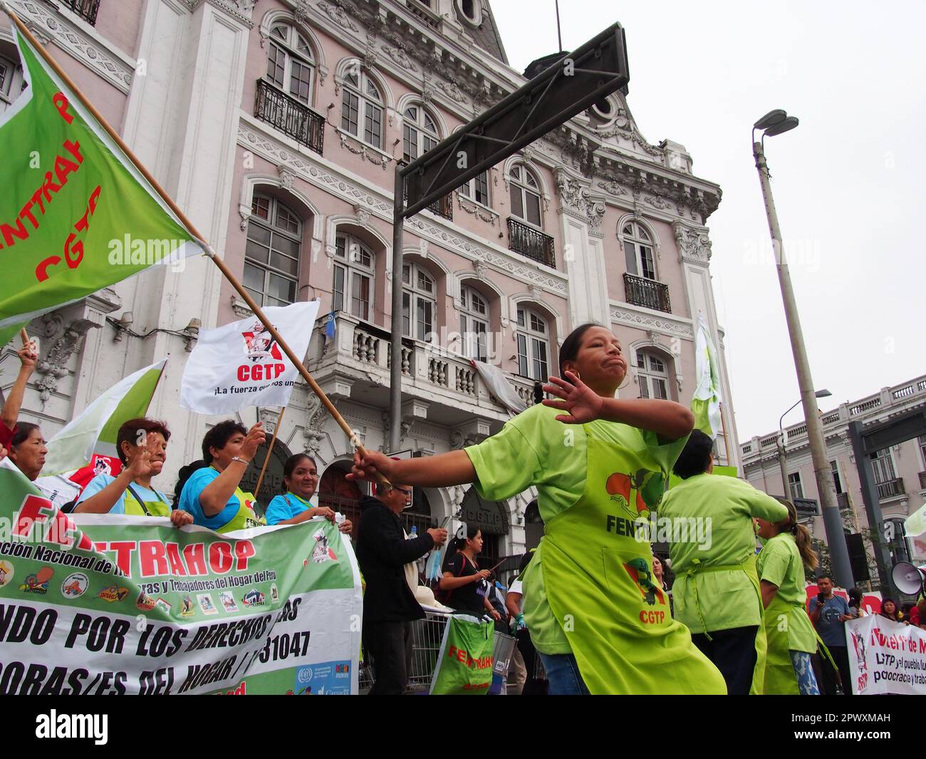 Lima, Peru. 01st May, 2023. Domestic workers demonstrating when ...
