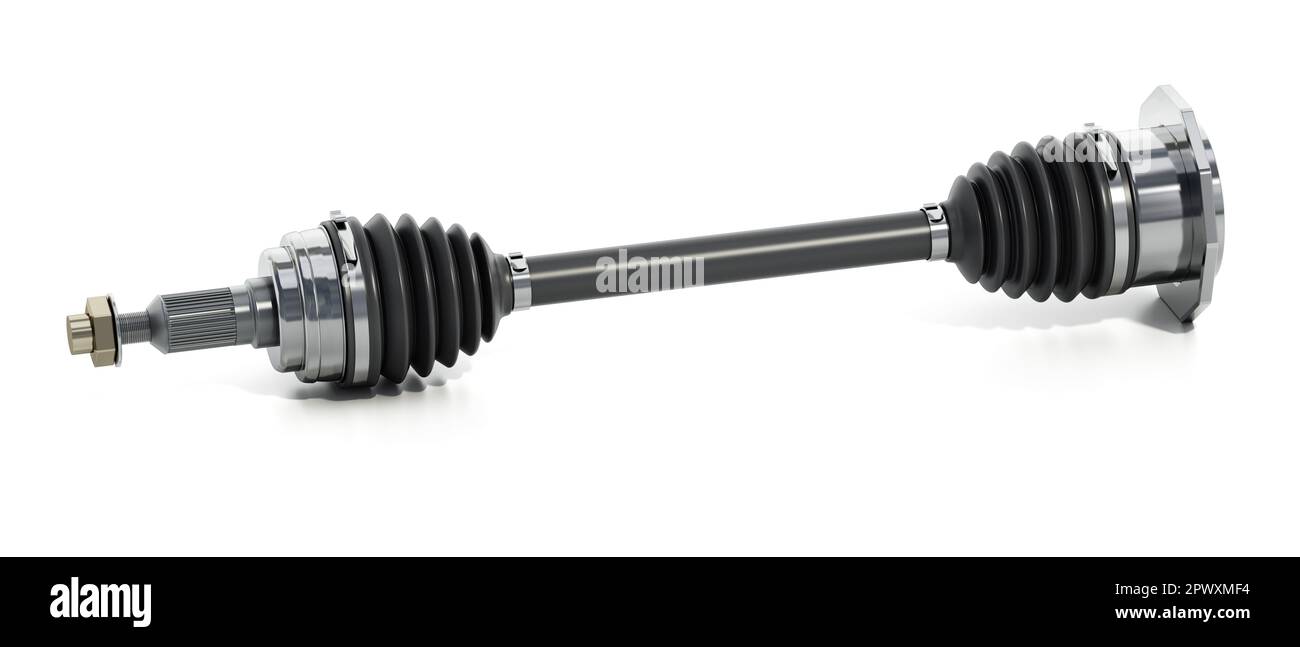 Car front axle shaft isolated on white background. 3D illustration ...