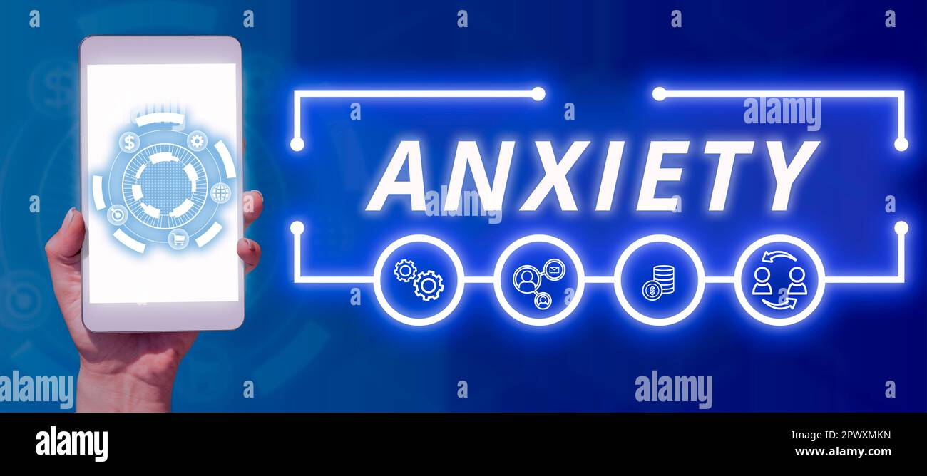 Inspiration showing sign Anxiety, Word Written on Excessive uneasiness ...