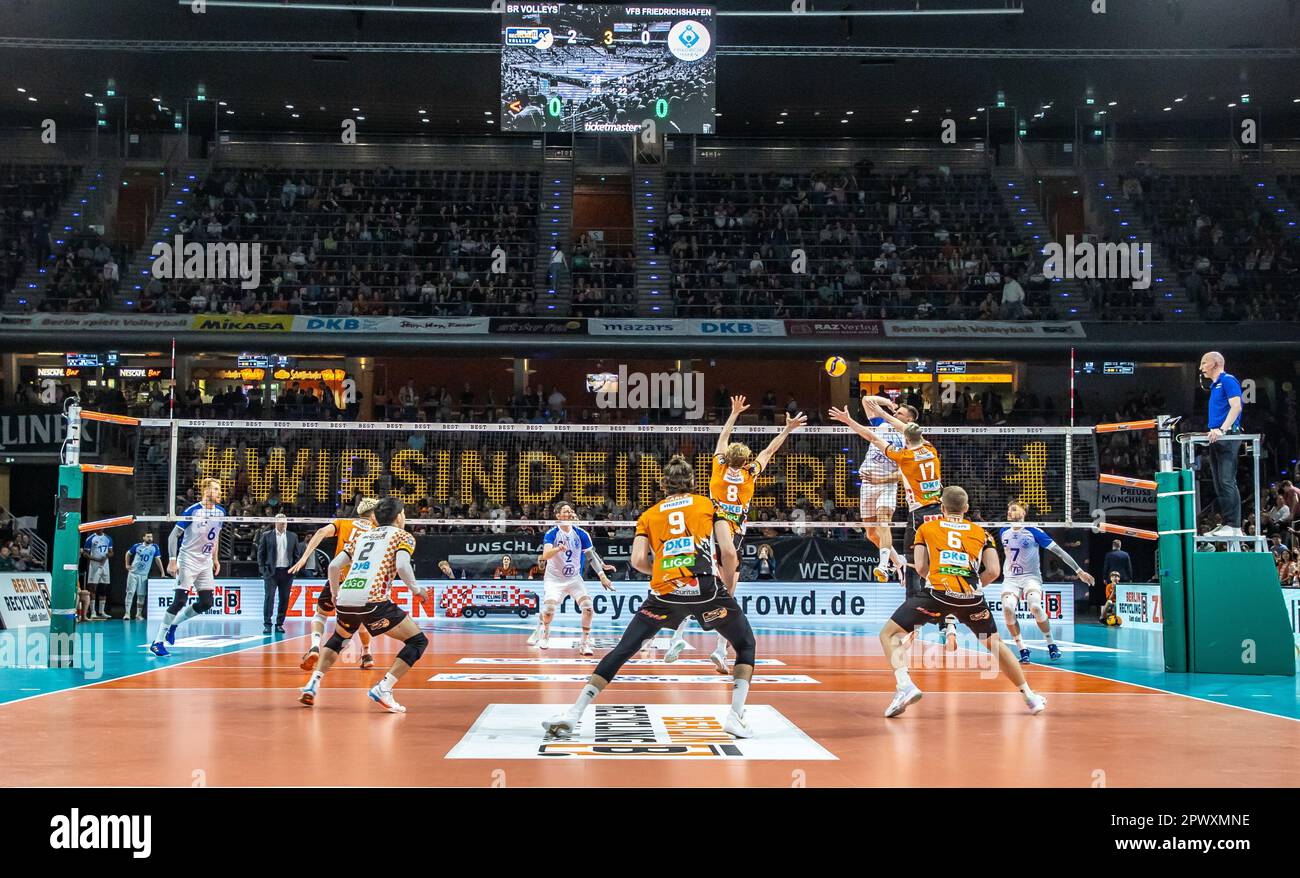 Berlin, Germany. 01st May, 2023. Volleyball, men: Bundesliga, Berlin ...
