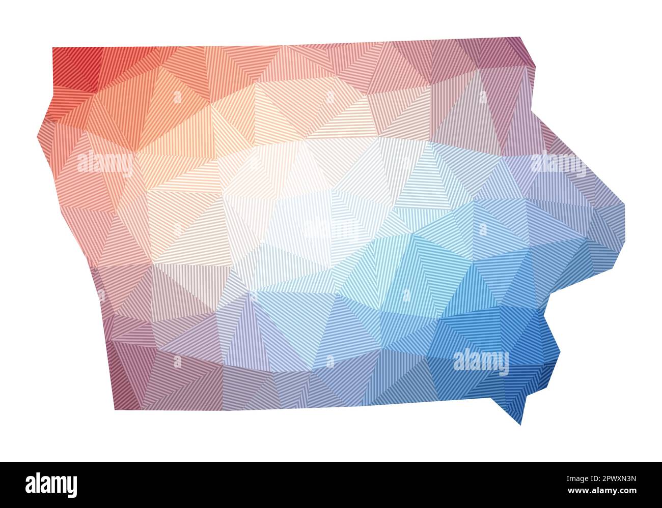 Map of Iowa. Low poly illustration of the us state. Geometric design ...