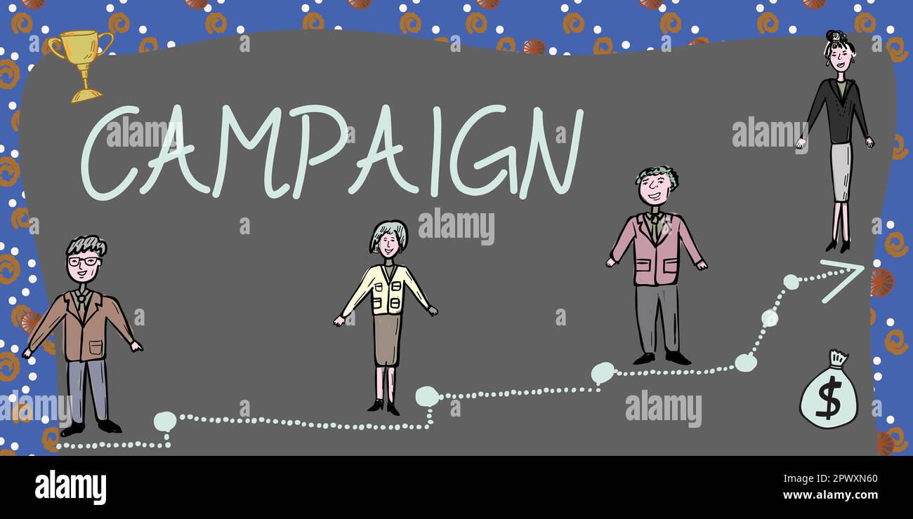 Inspiration showing sign Campaign, Business idea organized course of ...