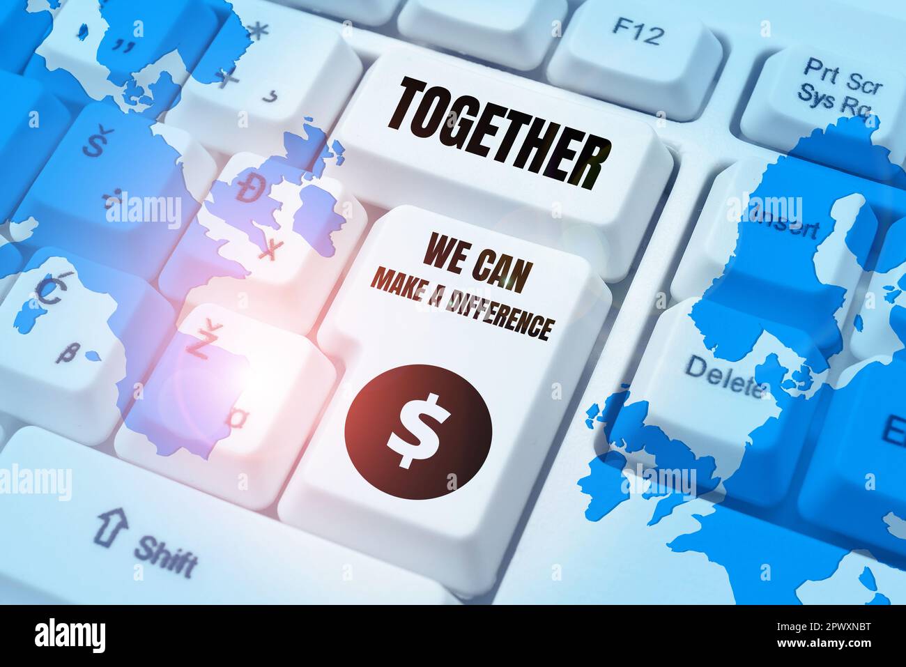 Text caption presenting Together We Can Make A Difference, Business ...