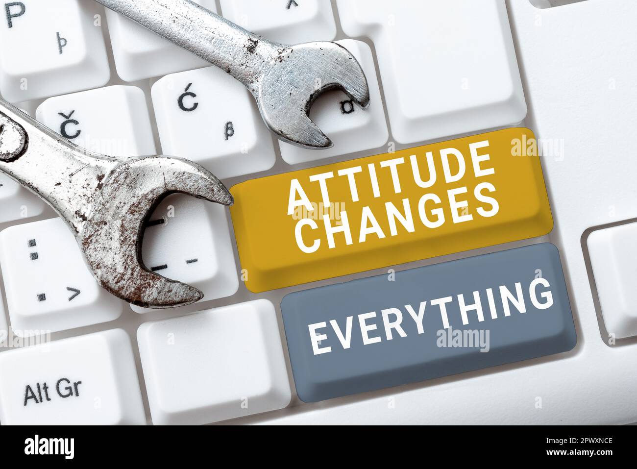 Conceptual caption Attitude Changes Everything, Business overview ...