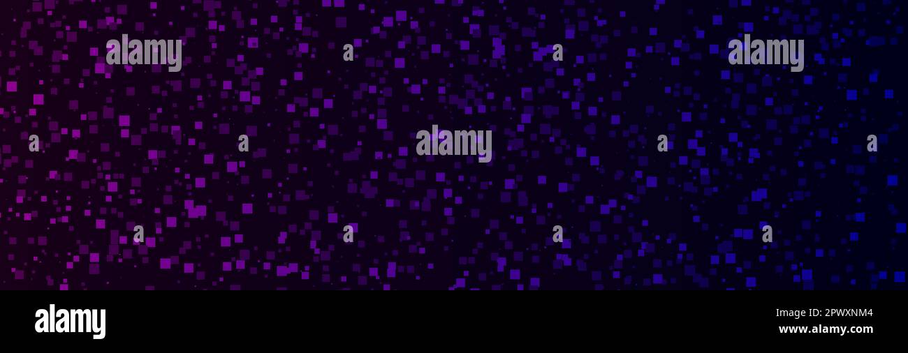 Glitch digital background with pixels, squares. Wide banner, gradient ...