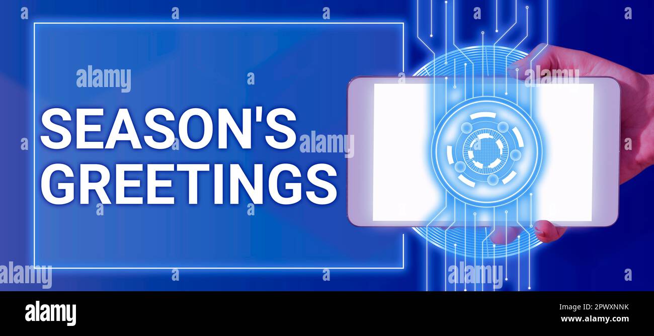 Inspiration showing sign Season's Greetings, Business showcase Used as ...