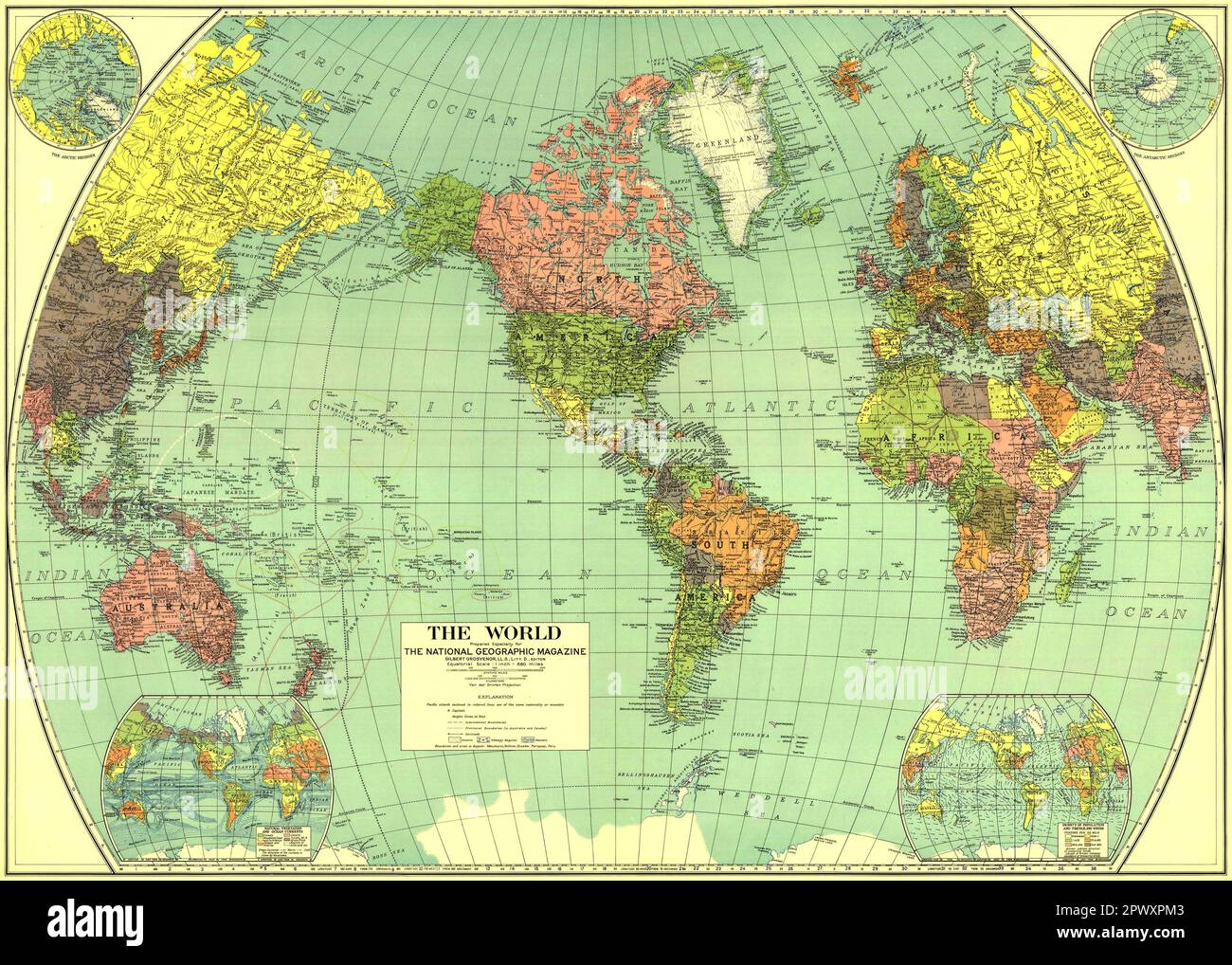 World map 1932 Stock Photo - Alamy